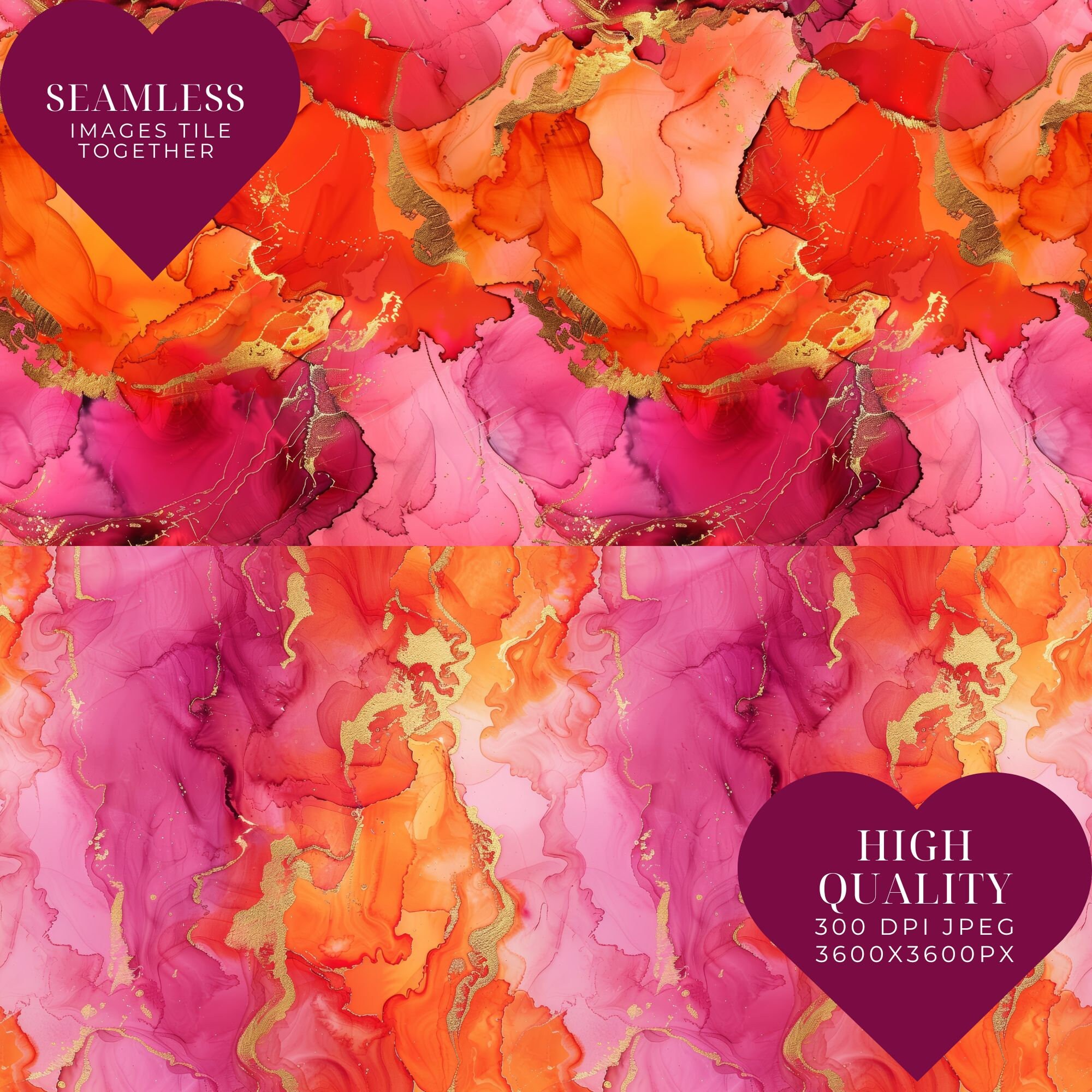 Hot Pink and Orange Alcohol Ink Seamless Digital Paper Clipart-jpeg ...