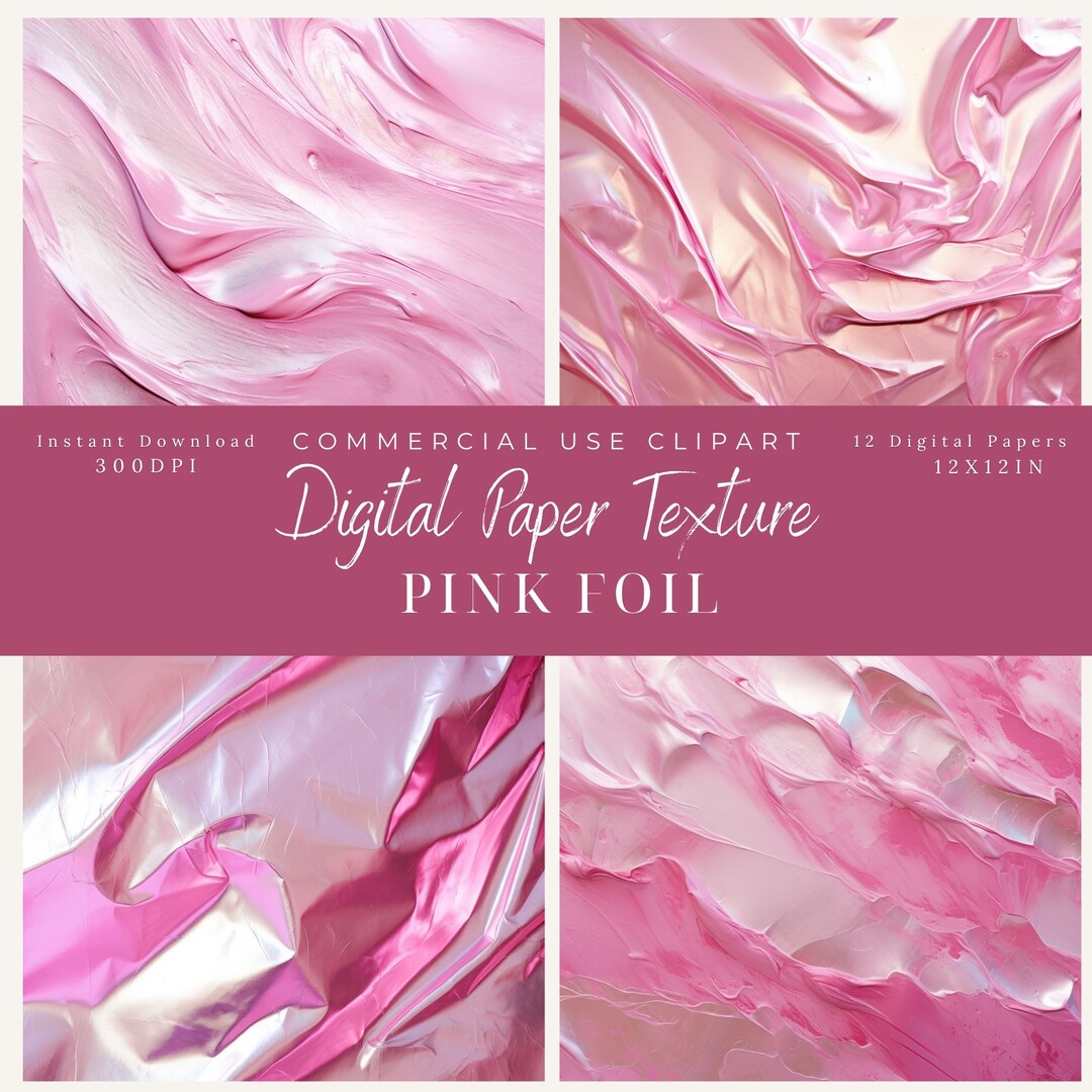 Pink Foil Texture Clipart Pack-blush Pink JPEG Images-commercial Use ...