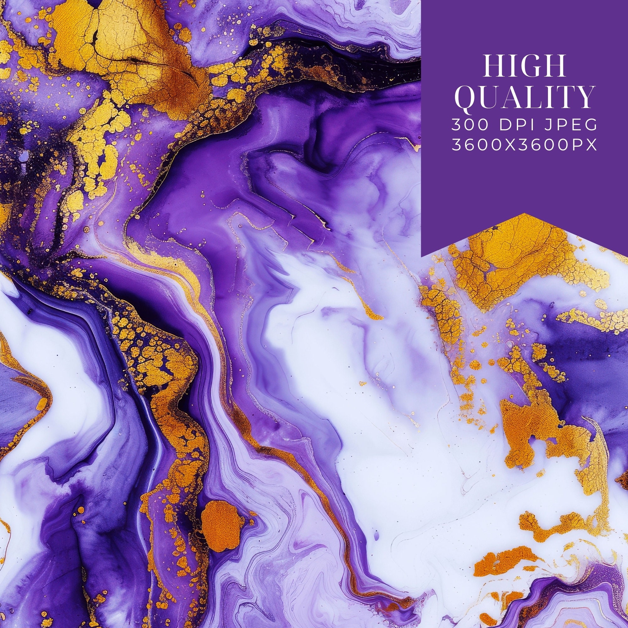 Purple and Gold Marble Digital Paper Texture Background Clipart ...