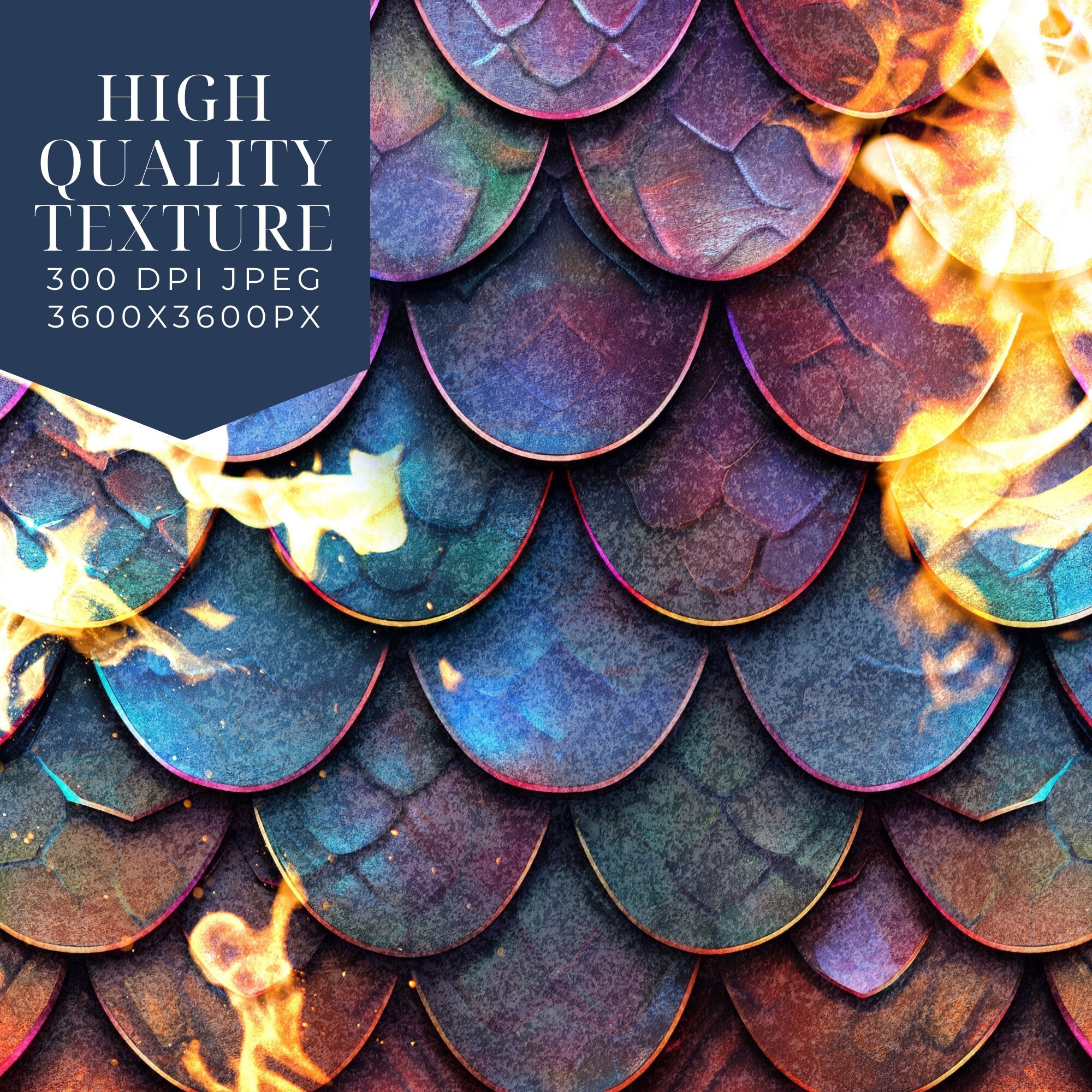 Dragon Scale Pattern Digital Paper Texture Iridescent Background ...