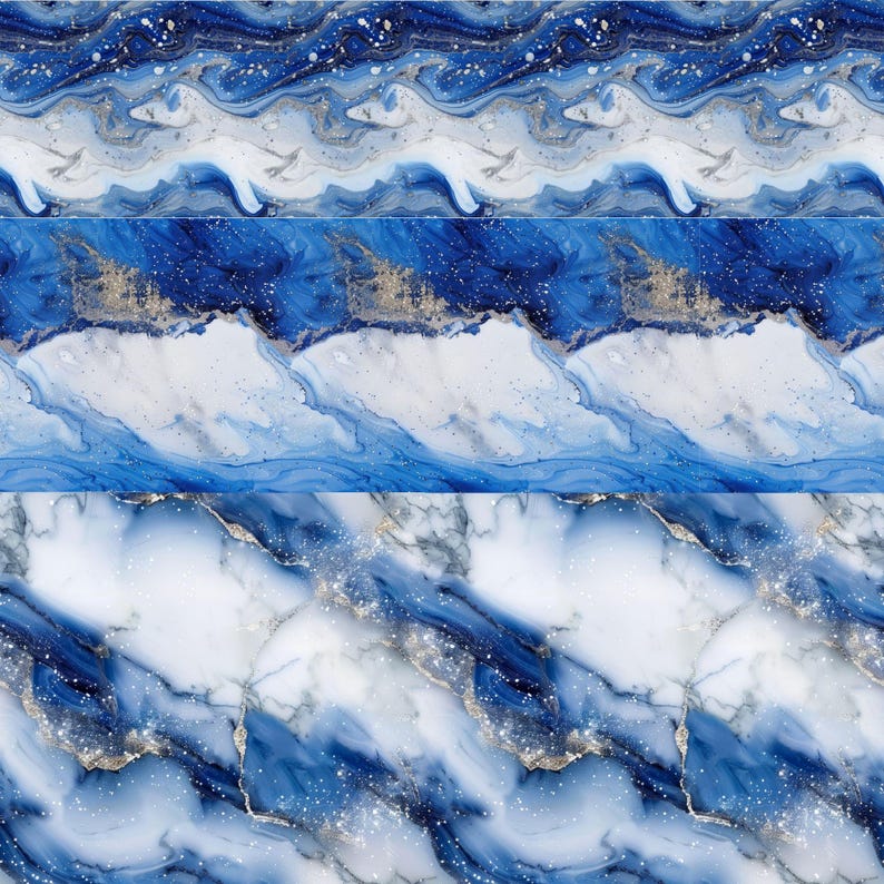 Blue Marble Digital Paper Clipart-seamless Tiles-commercial Use ...