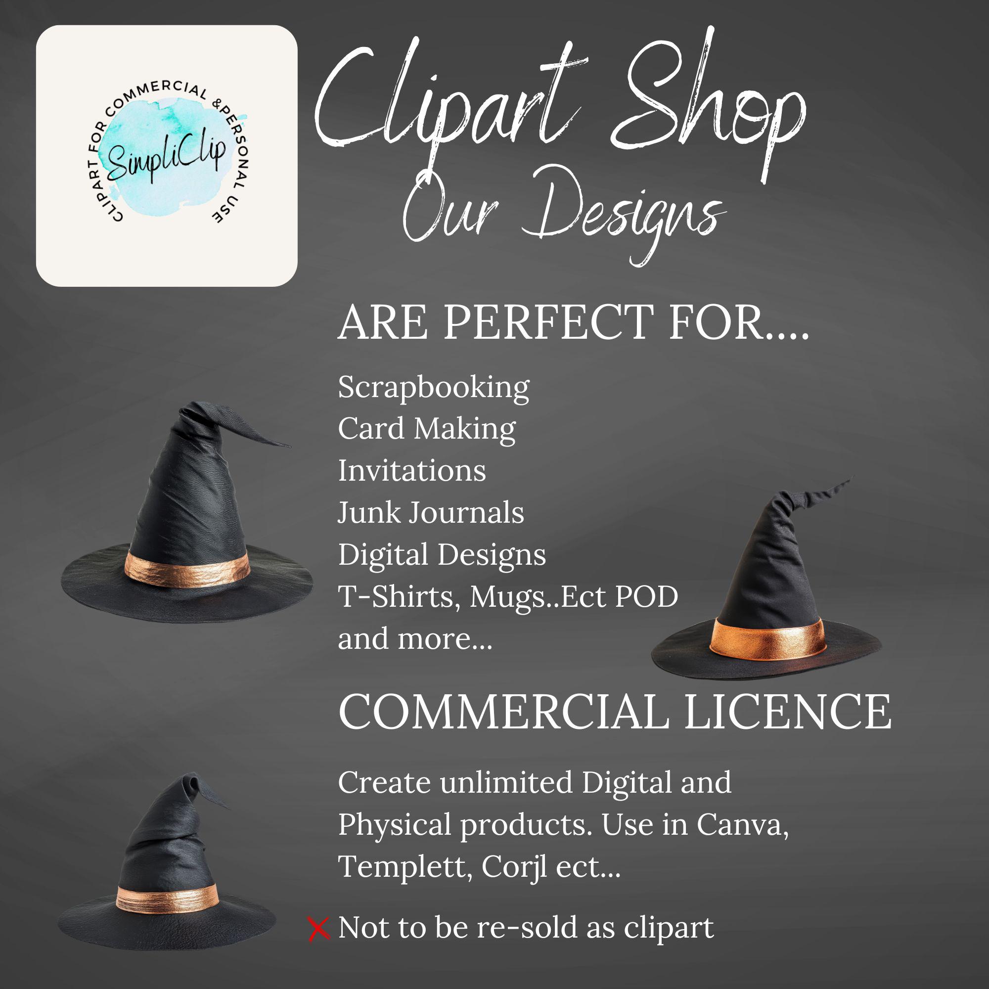 Halloween Witch Hat Clipart- Black Hat-spooky-magic School Hat- Png ...