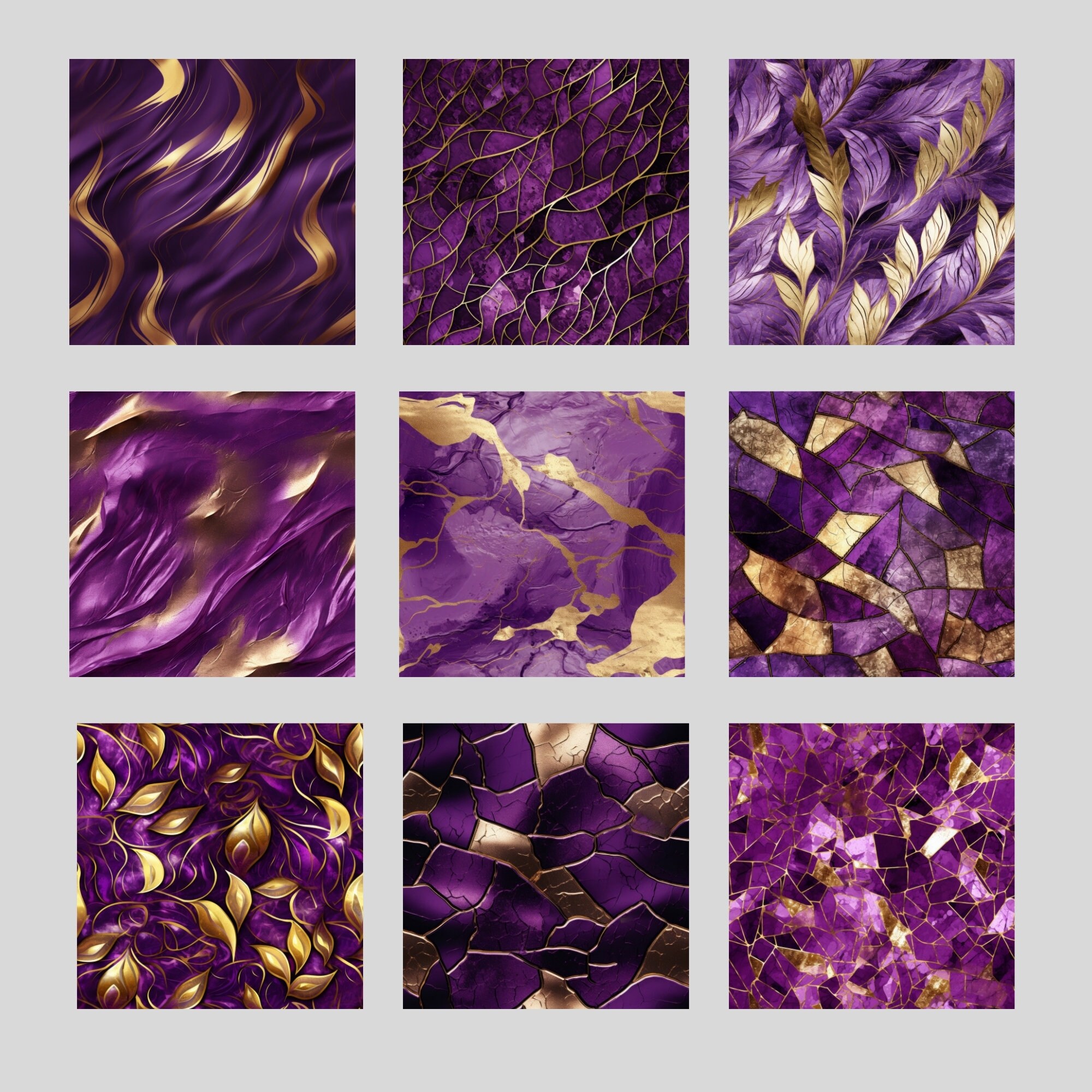 Purple & Gold Foil Texture Seamless Digital Paper Clipart-commercial ...