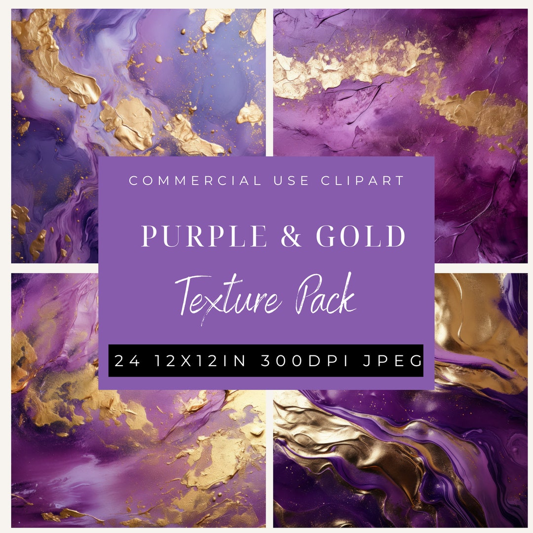 Purple & Gold Foil Texture Clipart-high-quality JPEG Images -commercial ...