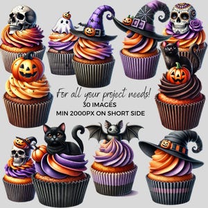 Halloween Cupcakes Clipart-dessert-treats-trick or Treat-spooky ...