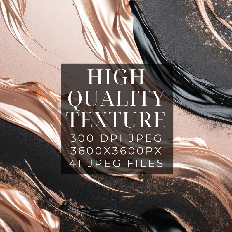 Rose Gold & Black Digital Paper Clipart Mega Bundle-rose Gold Metallic ...