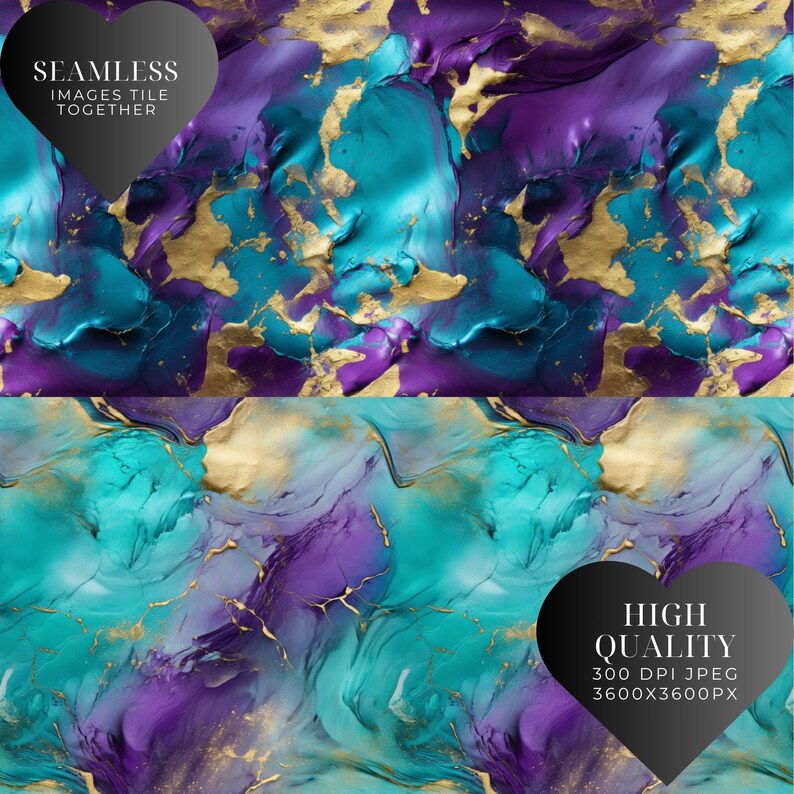 Purple Teal Gold Foil Digital Paper: Iridescent Texture (digital ...