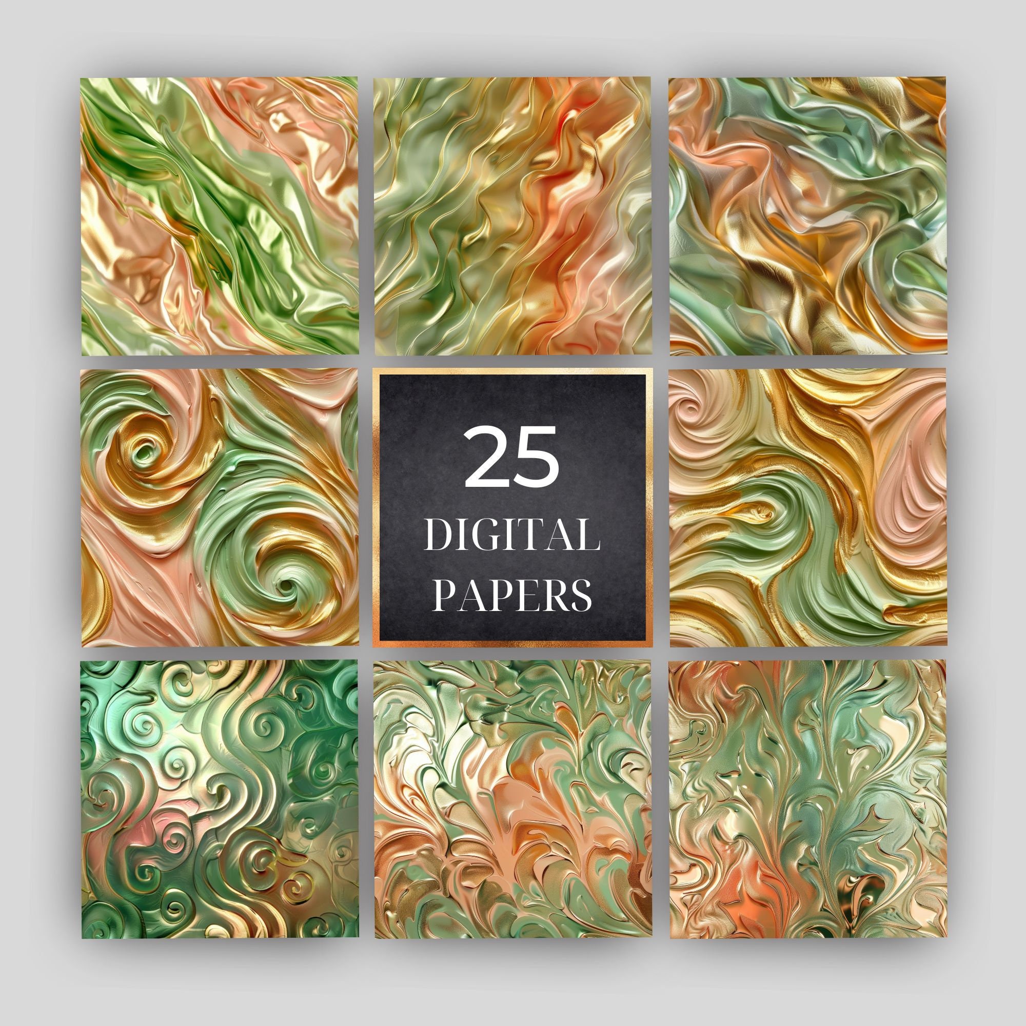 Sage and Pink Digital Papers Seamless-metallic Marble Textures ...