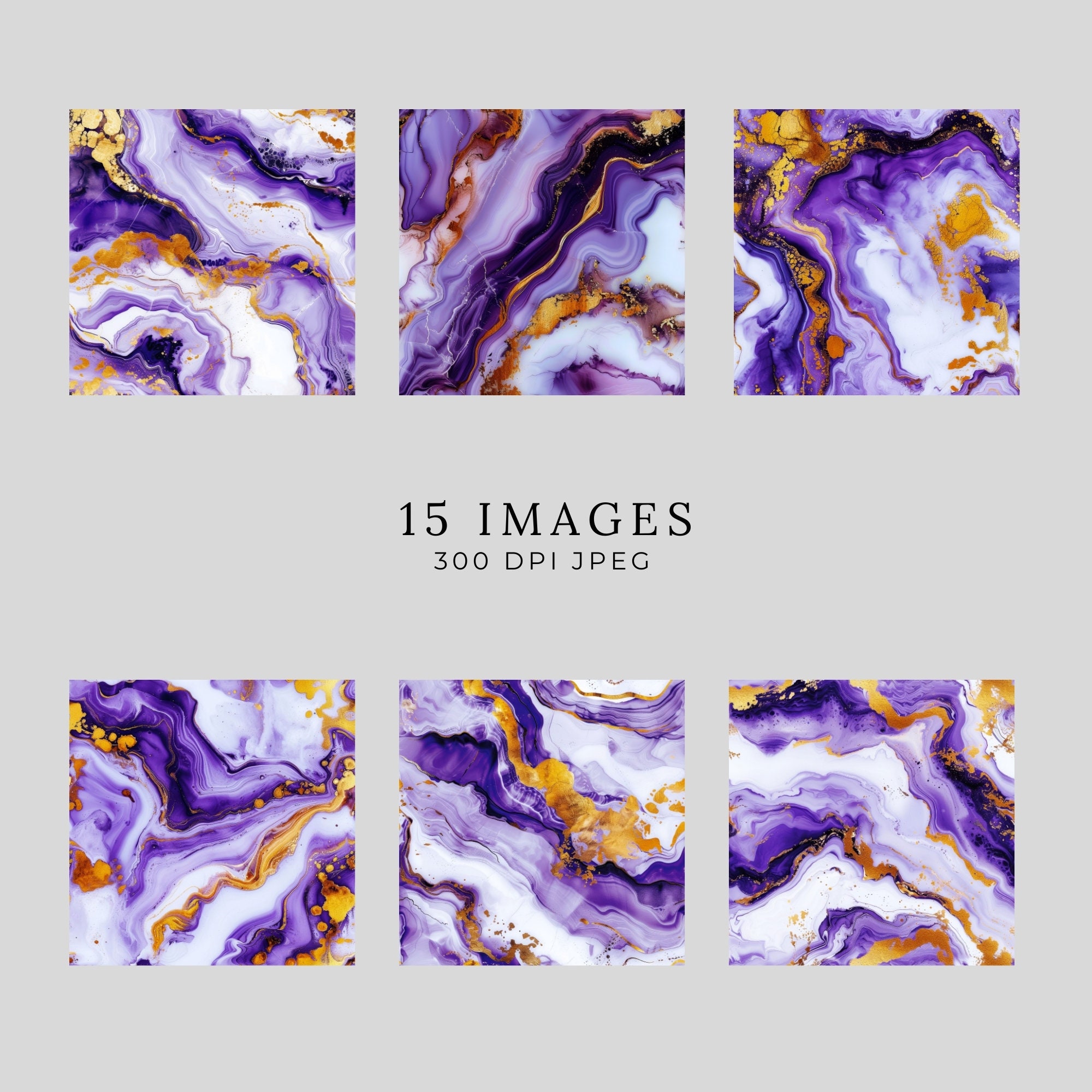 Purple and Gold Marble Digital Paper Texture Background Clipart ...