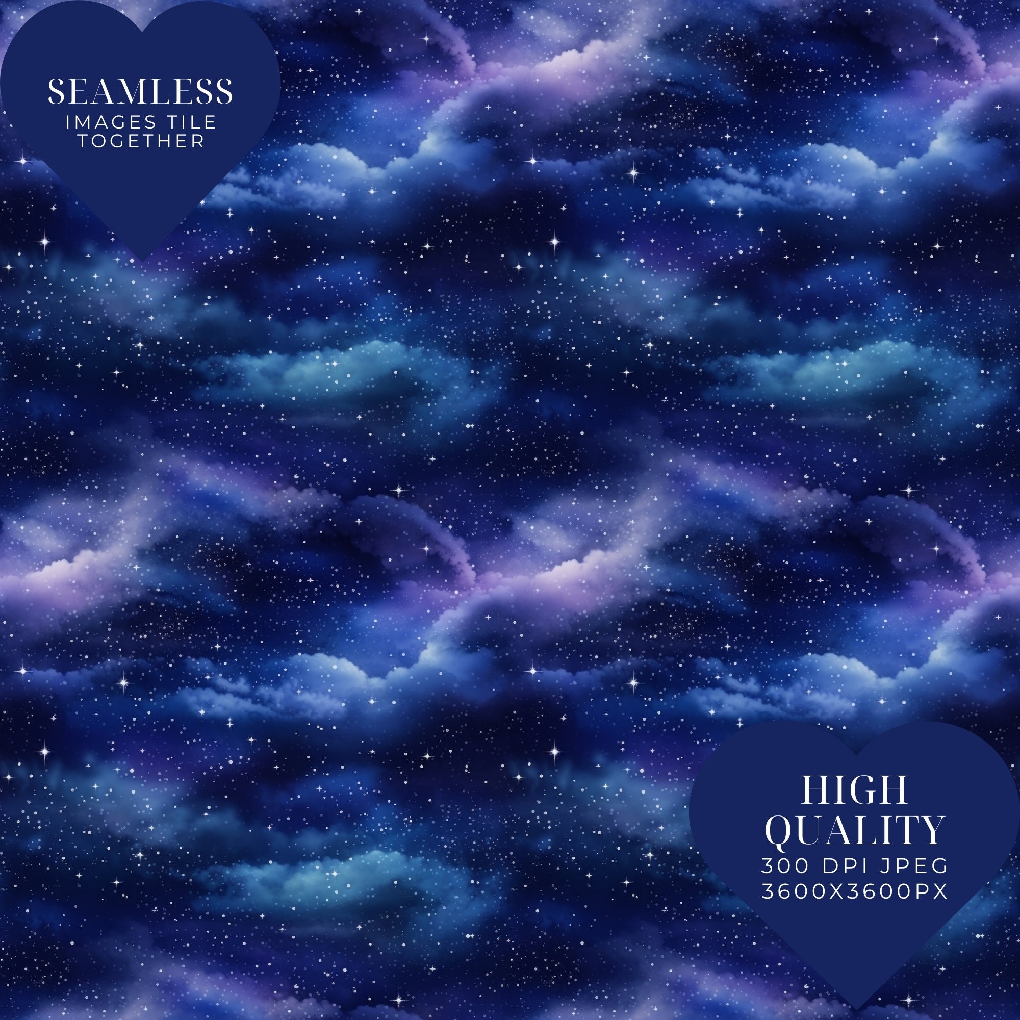 Stary Night Sky Seamless Digital Paper Clipart-galaxy Stars Pattern ...