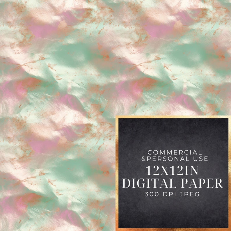 Sage and Pink Digital Papers Seamless-metallic Marble Textures ...