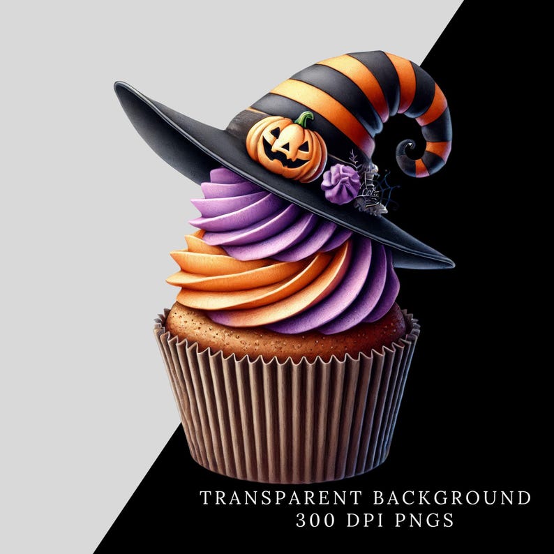 Halloween Cupcakes Clipart-dessert-treats-trick or Treat-spooky ...