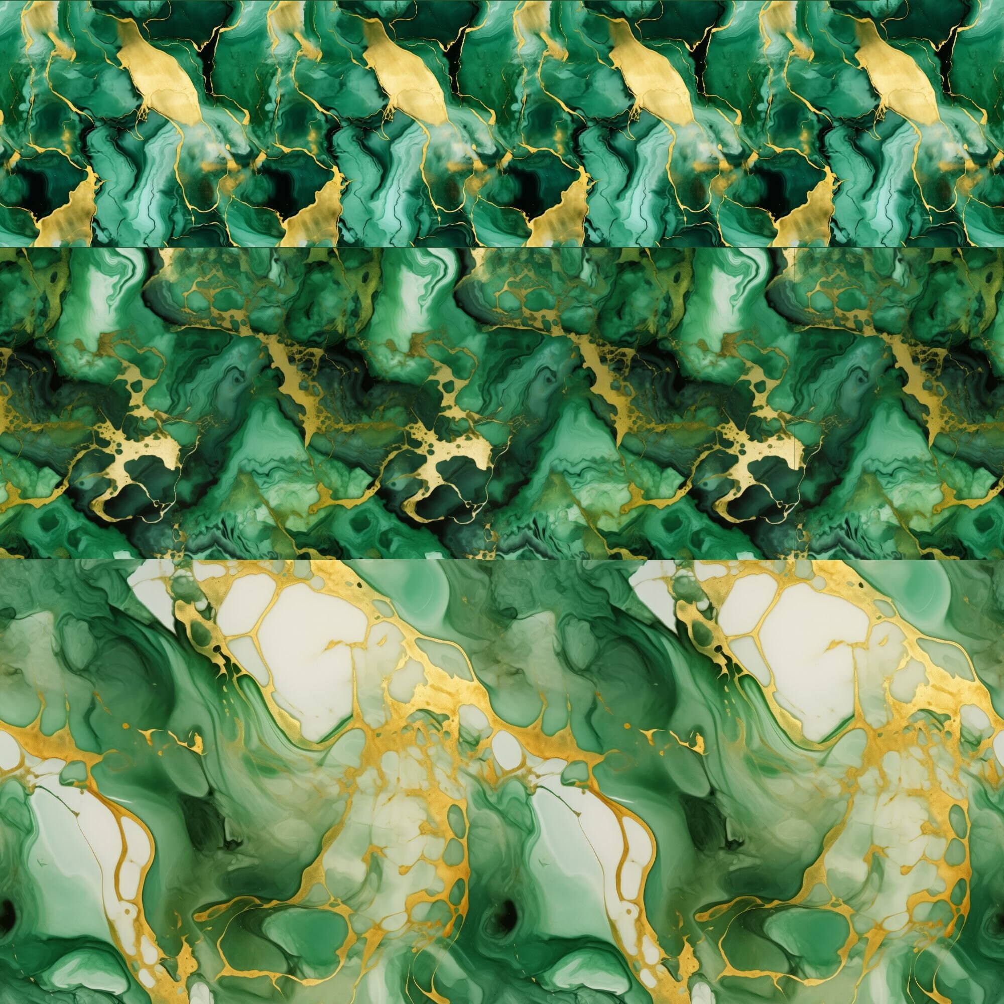 Emerald Green & Gold Alcohol Ink Seamless Digital Paper Clipart ...