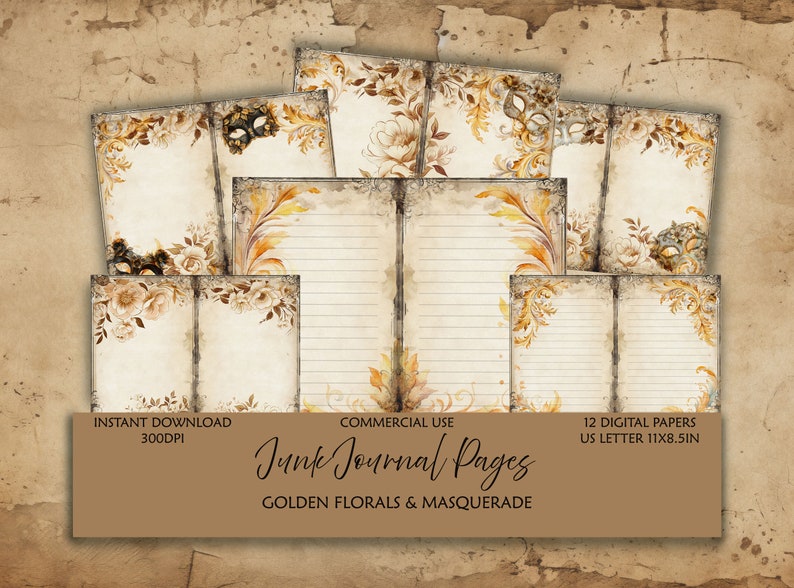 Masquerade Mask Junk Journal Paper-scrapbook-background-craft ...