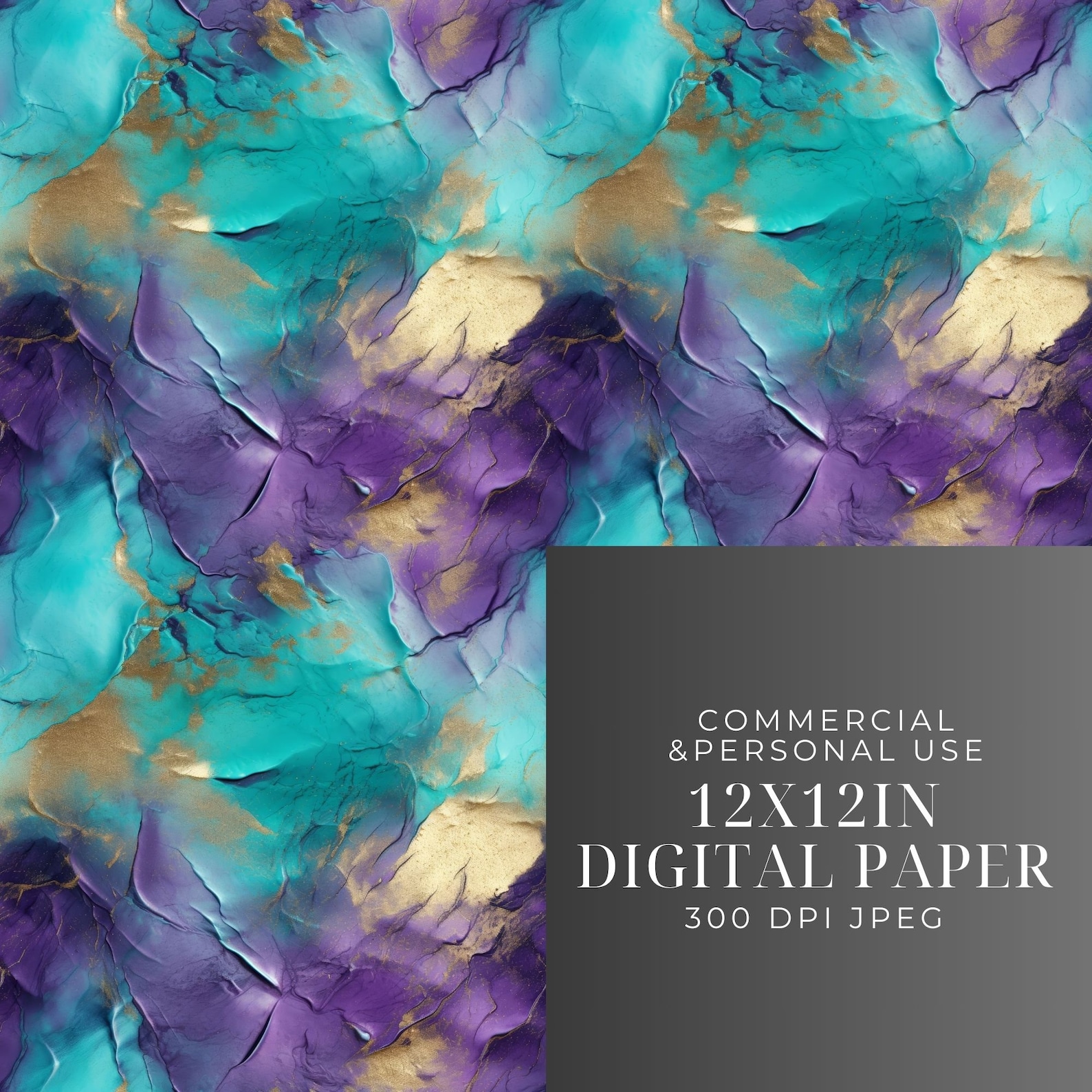 Purple Teal Gold Foil Digital Paper: Iridescent Texture (digital ...