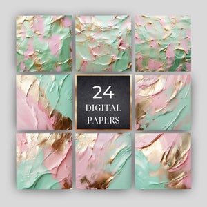 Sage and Pink Digital Papers- Textures Foil-gold- Clipart-jpeg ...