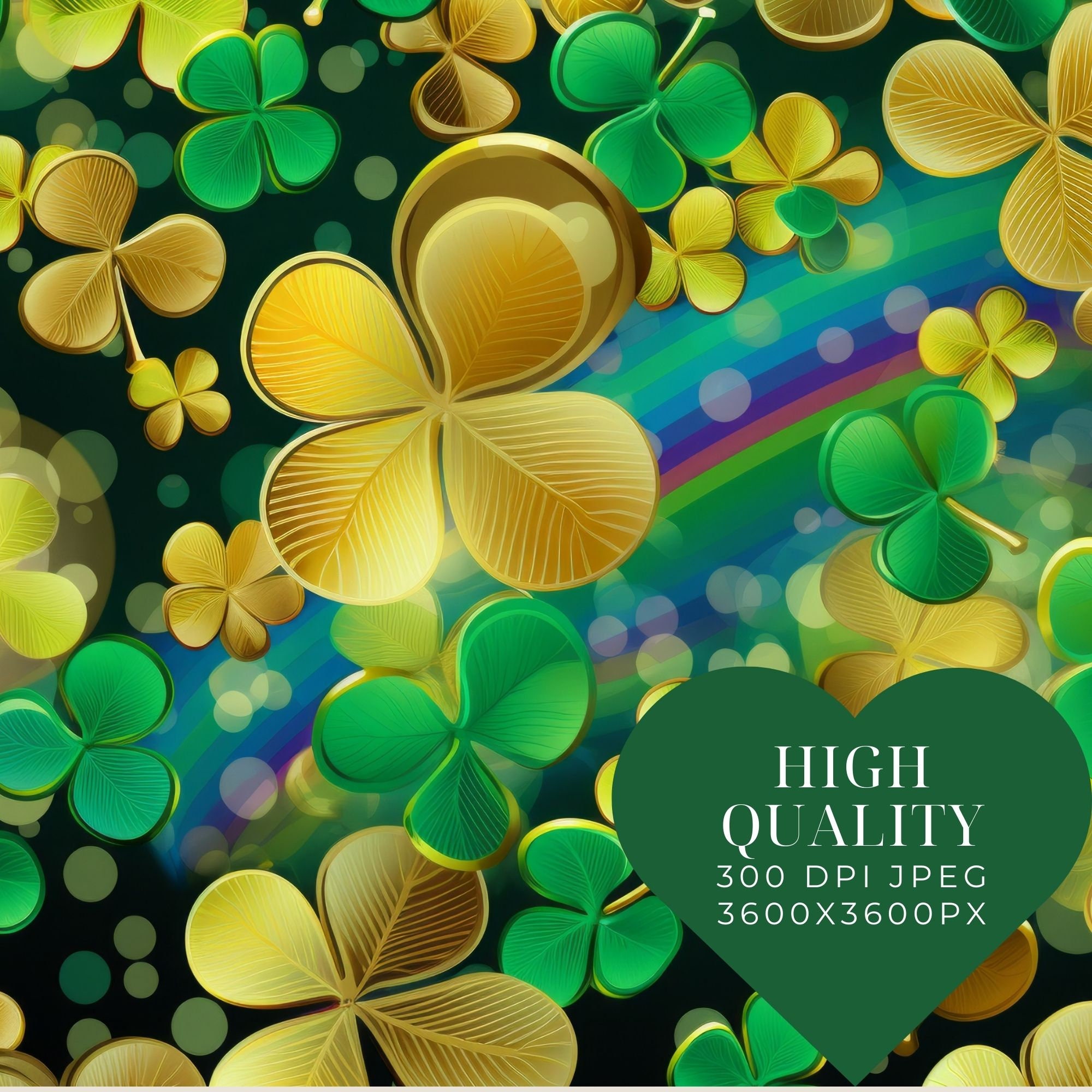 St. Patrick's Day Shamrock Digital Paper Clipart-background Art ...