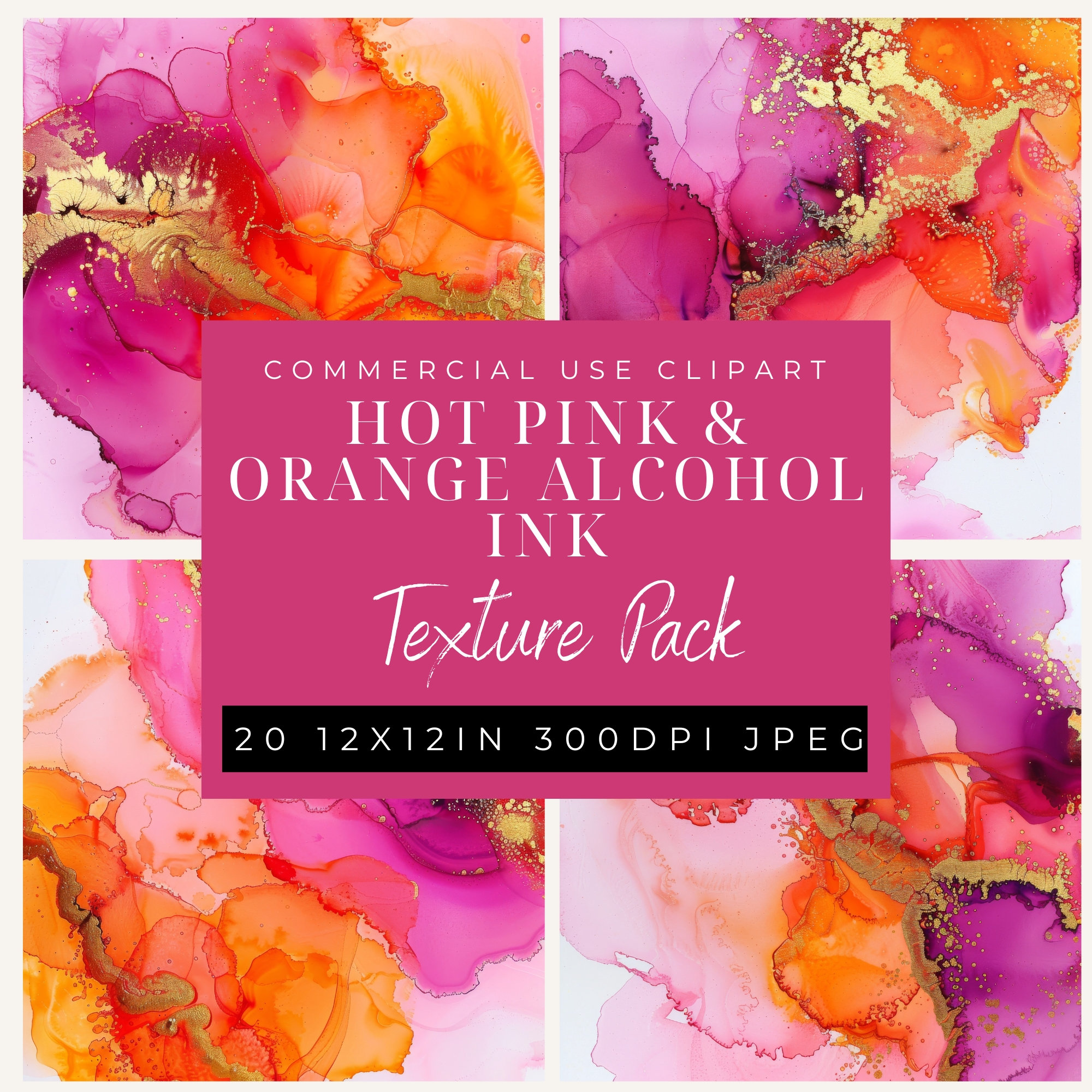 Hot Pink and Orange Alcohol Ink Texture Digital Paper Clipart-jpeg ...