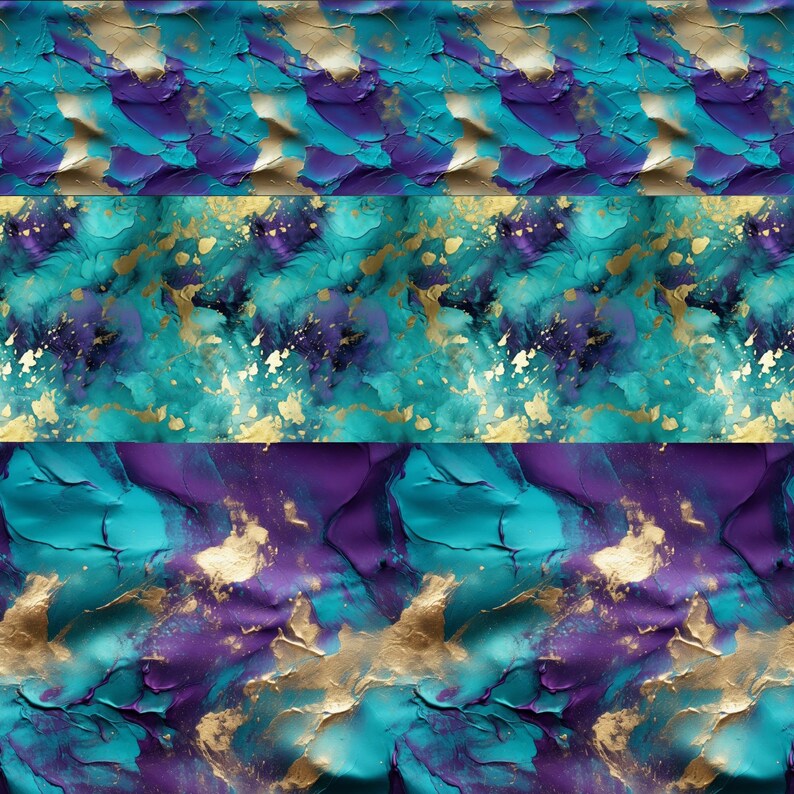 Purple Teal Gold Foil Digital Paper: Iridescent Texture (digital ...