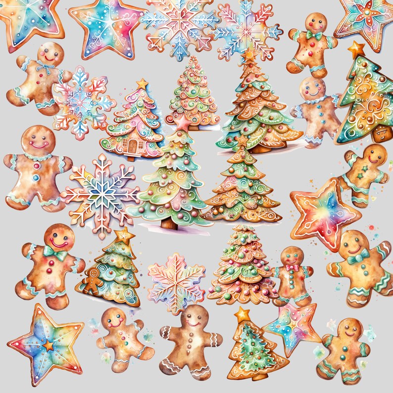 Pastel Gingerbread House Clipart-png 300DPI Watercolor Pastel Colors ...