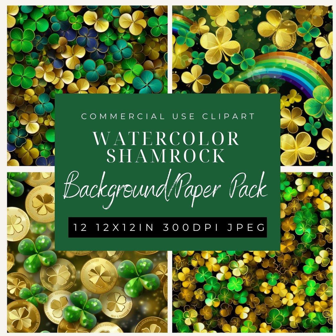 St. Patrick's Day Shamrock Digital Paper Clipart-background Art ...