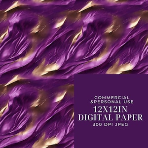 Purple & Gold Foil Texture Seamless Digital Paper Clipart-commercial ...