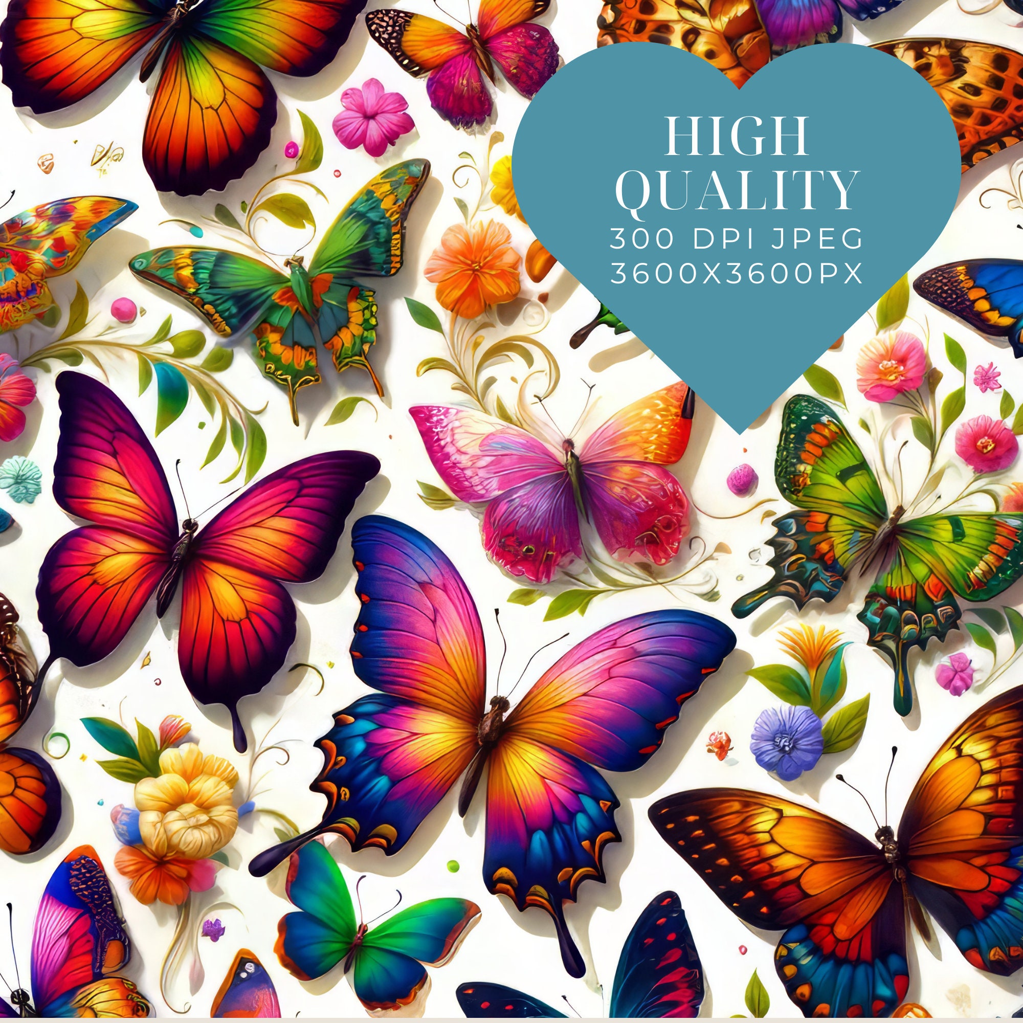 Watercolor Butterfly Garden Digital Paper-spring Background Clipart ...