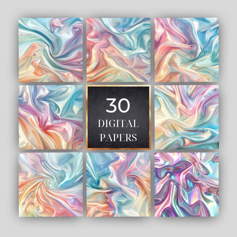 Calm Pastel Digital Paper-soft Rainbow Foil- Clipart-jpeg-commercial ...