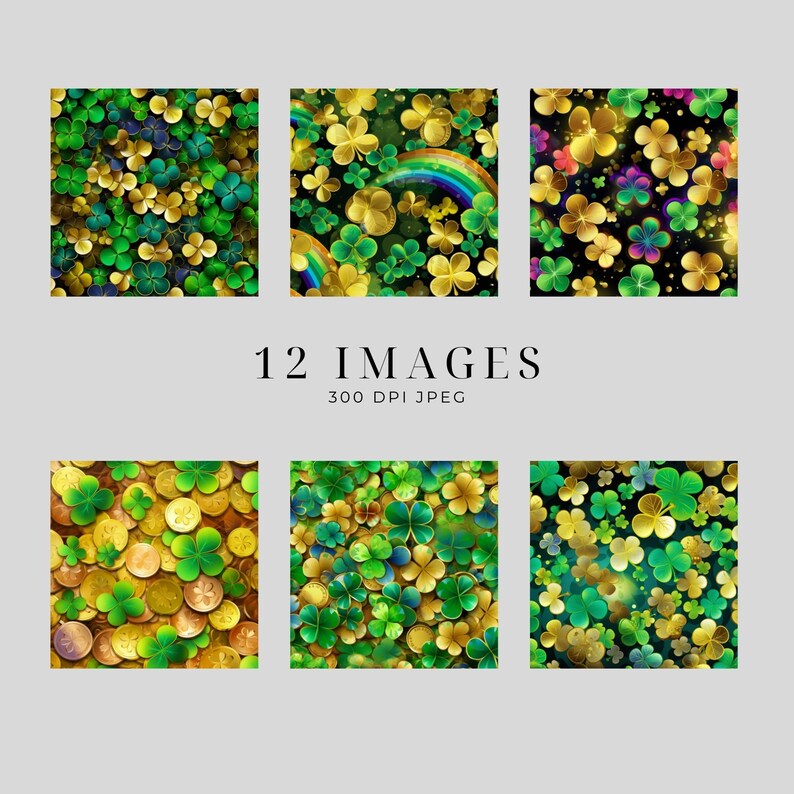 St. Patrick's Day Shamrock Digital Paper Clipart-background Art ...