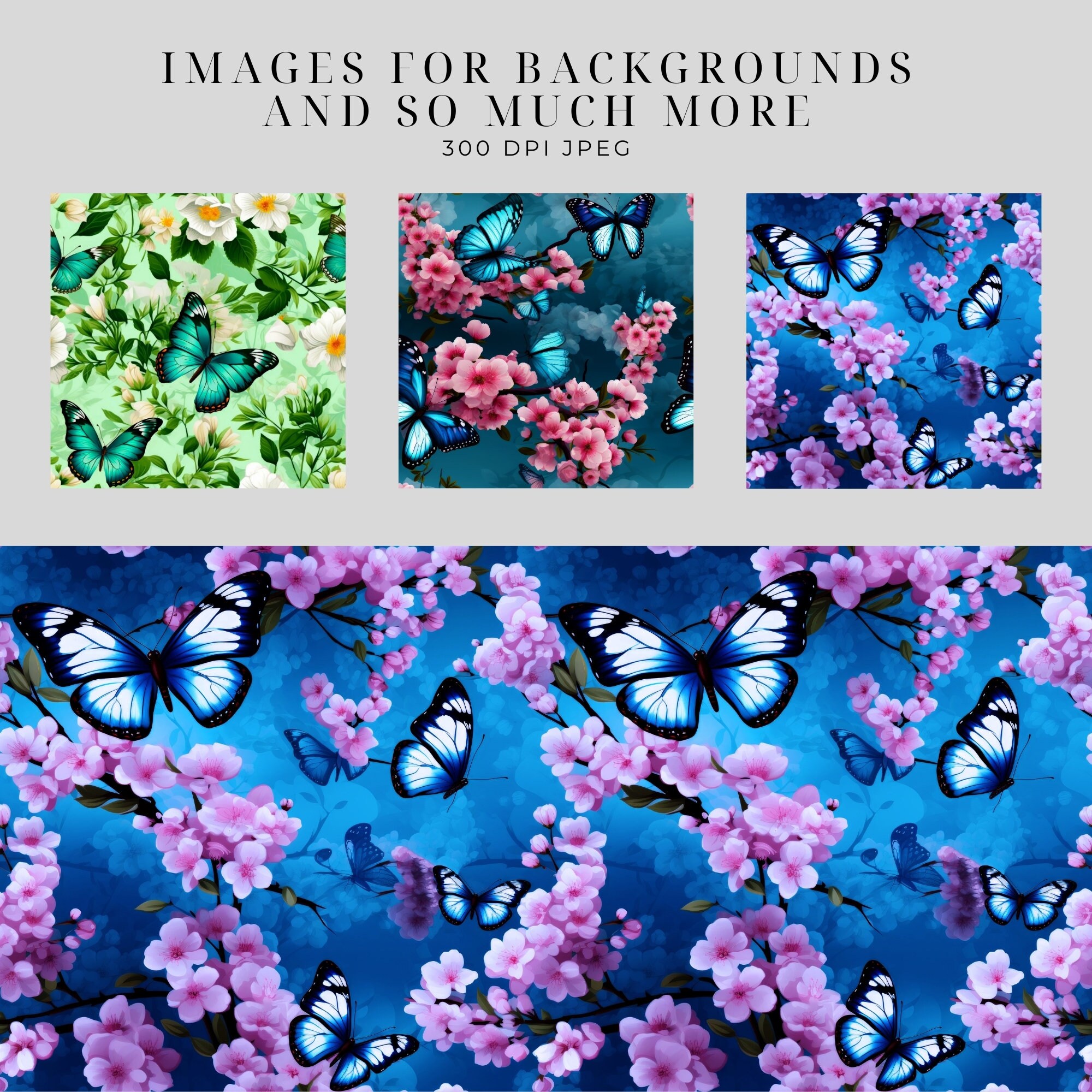 Butterfly Digital Paper Seamless Pattern Vibrant, Spring Flowers ...