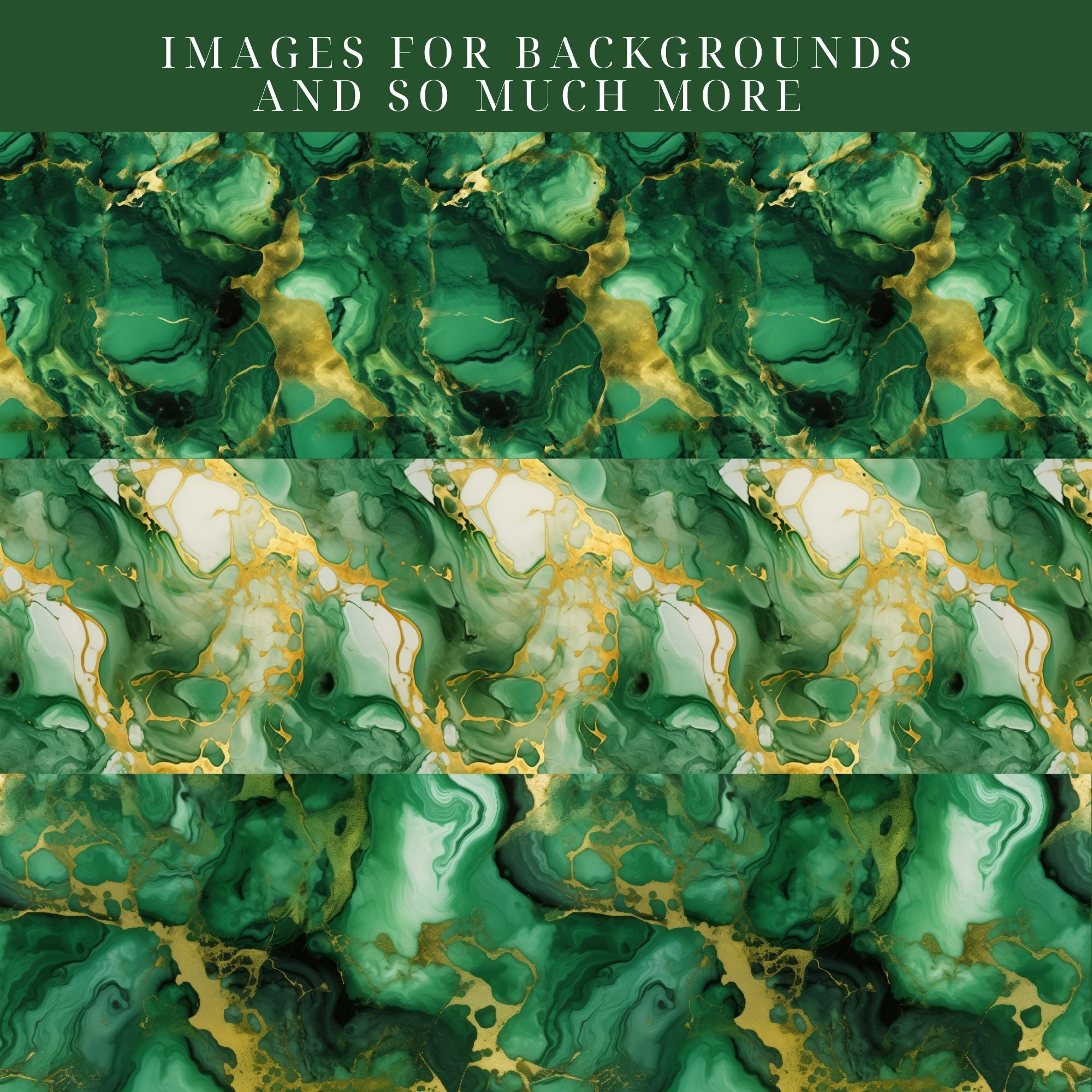 Emerald Green & Gold Alcohol Ink Seamless Digital Paper Clipart ...