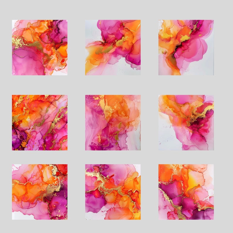 Hot Pink and Orange Alcohol Ink Texture Digital Paper Clipart-jpeg ...