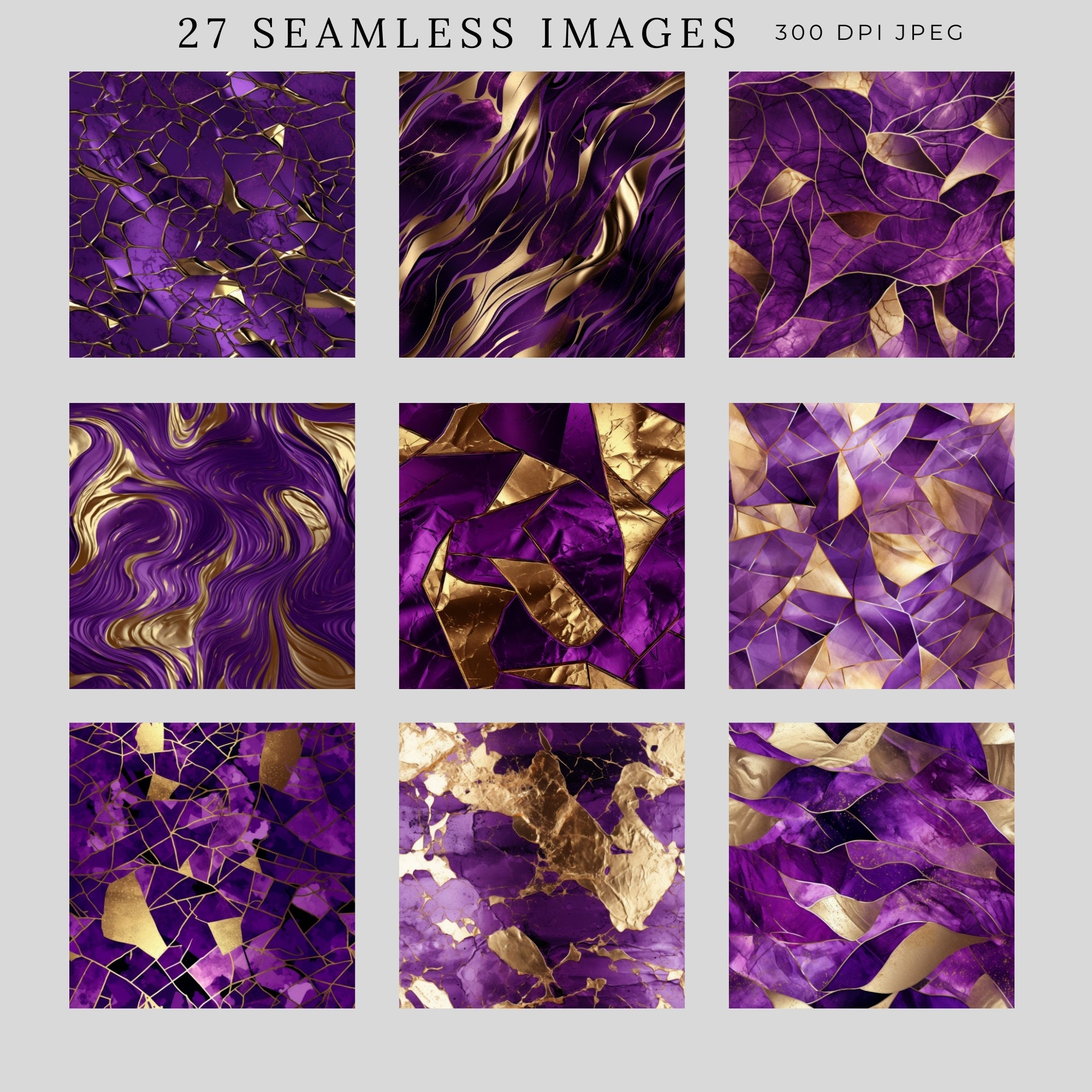 Purple & Gold Foil Texture Seamless Digital Paper Clipart-commercial ...