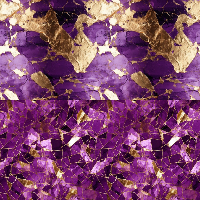 Purple & Gold Foil Texture Seamless Digital Paper Clipart-commercial ...