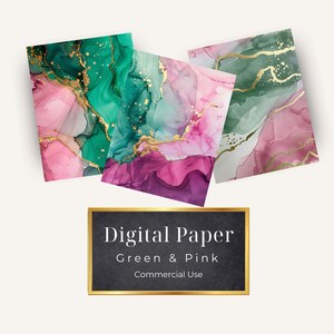 Green and Pink Digital Papers-backgrounds-paper Craft Supplies ...