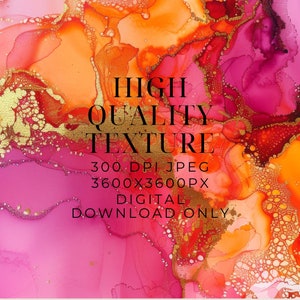 Hot Pink and Orange Alcohol Ink Texture Digital Paper Clipart-jpeg ...