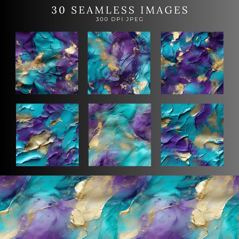 Purple Teal Gold Foil Digital Paper: Iridescent Texture (digital ...