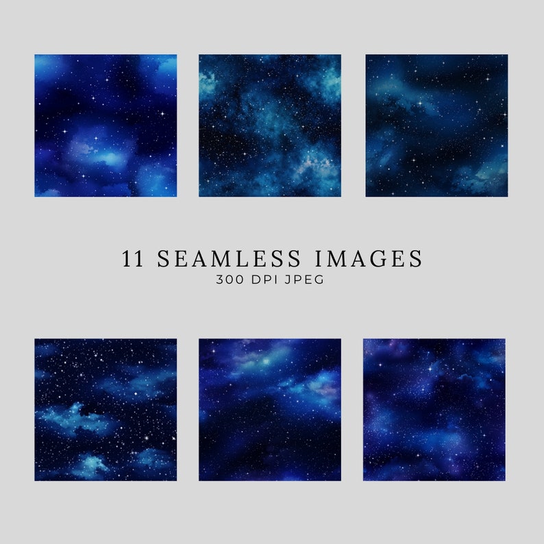 Stary Night Sky Seamless Digital Paper Clipart-galaxy Stars Pattern ...