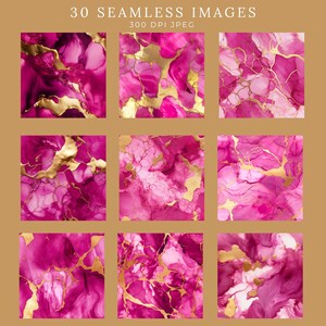 Hot Pink Foil Alcohol Ink Seamless Digital Paper Clipart-metallic ...