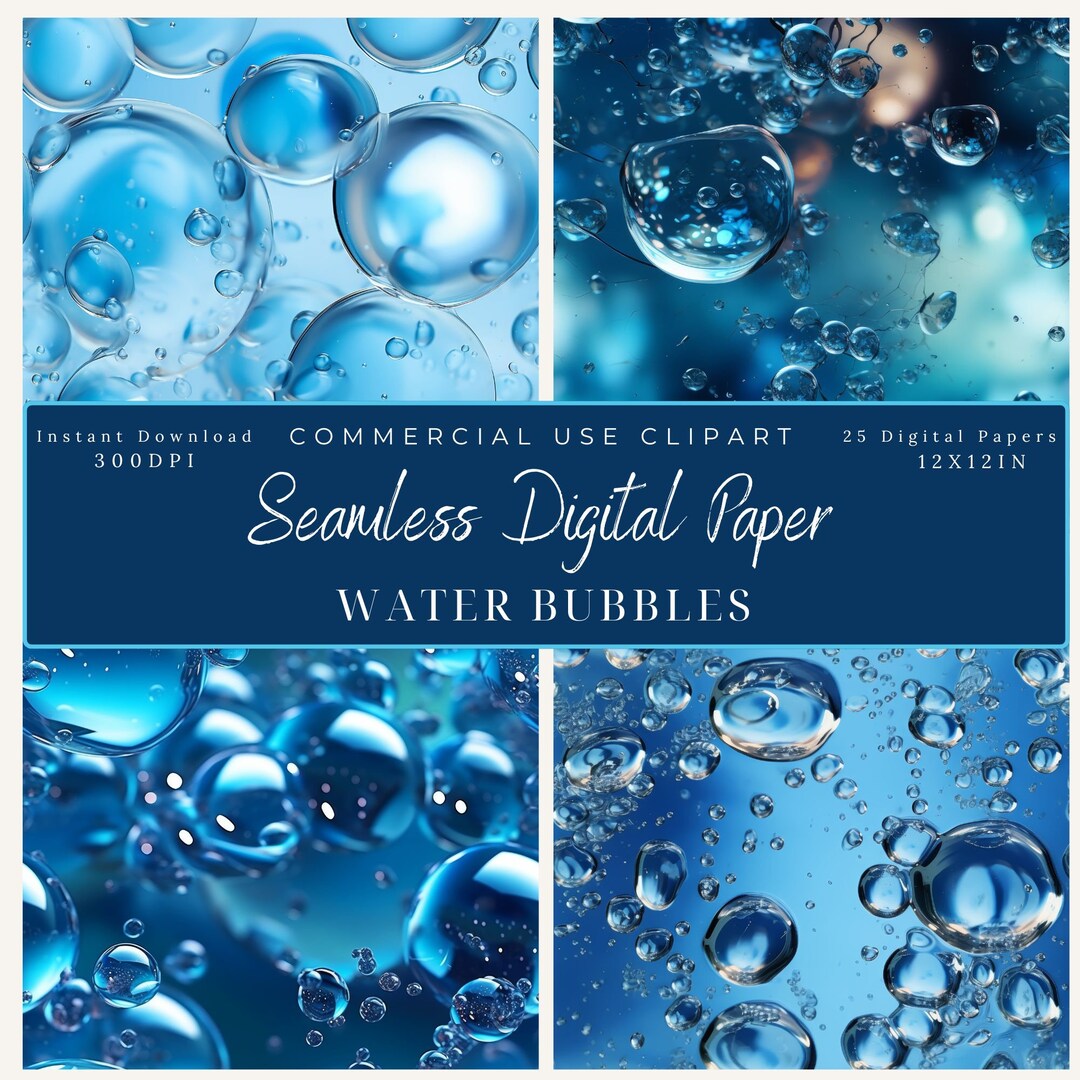 Bubbles Seamless Digital Paper Patterns-commercial Use-scrapbook ...