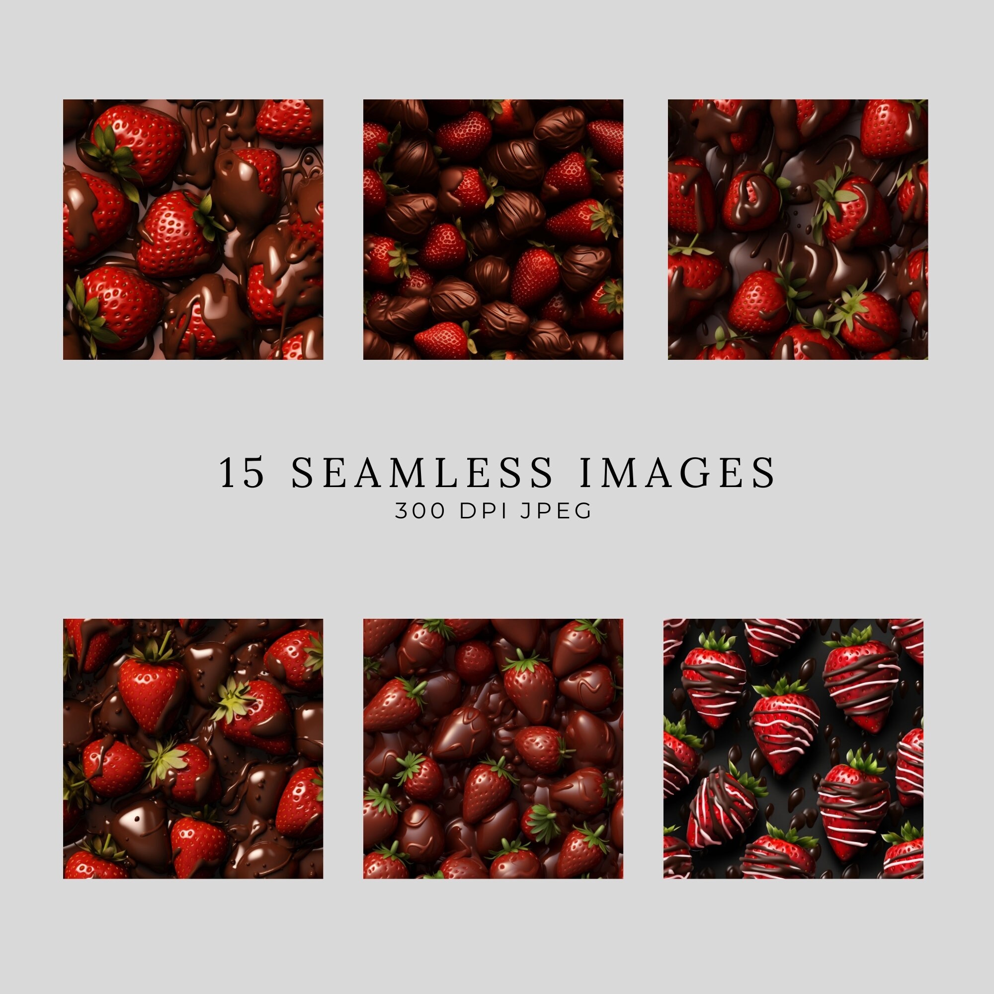 Strawberry Digital Paper Seamless Pattern Clipart, Chocolate ...