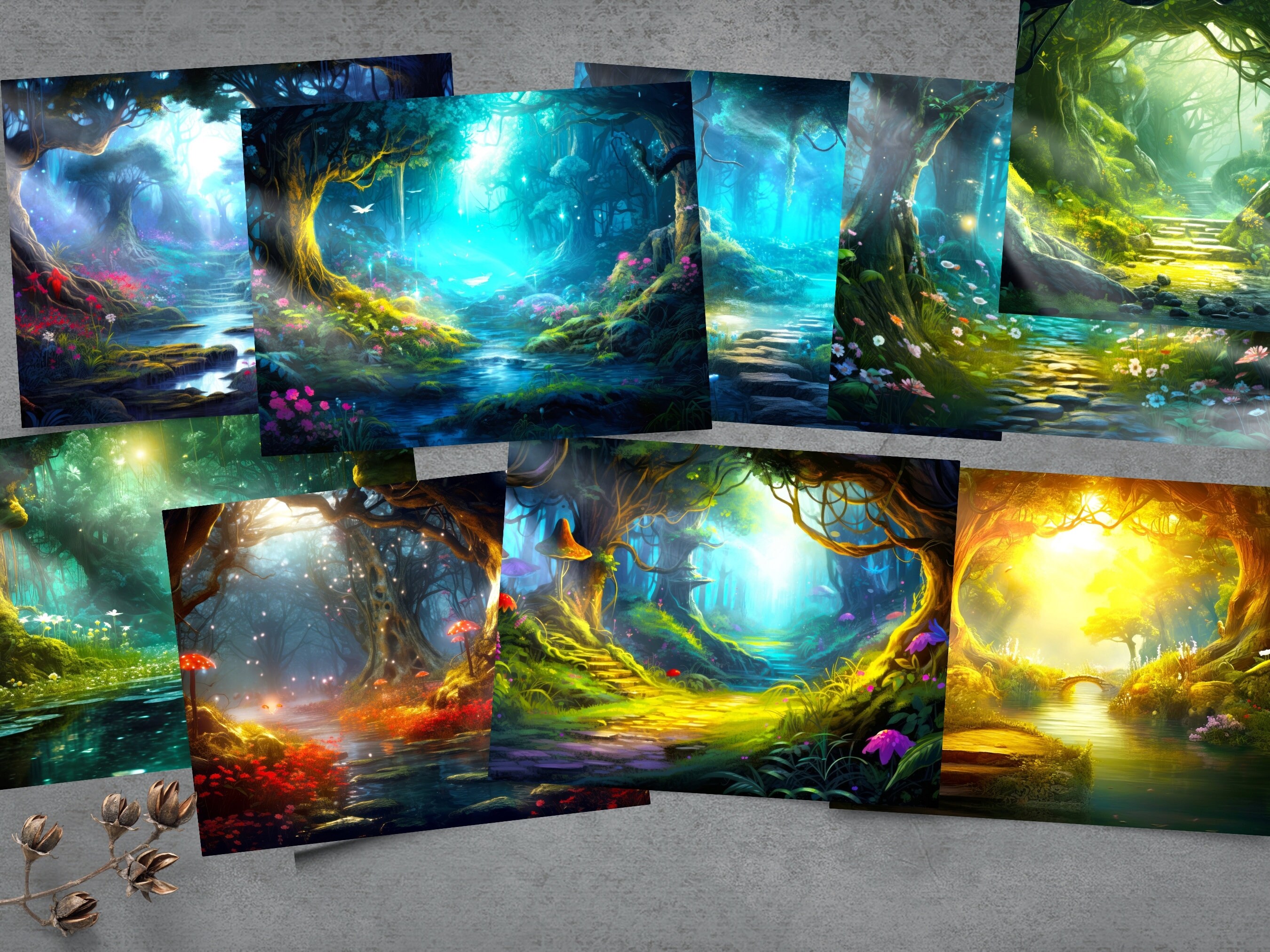 Enchanted Forest Digital Paper Clipart-commercial Use-us Letter Size ...