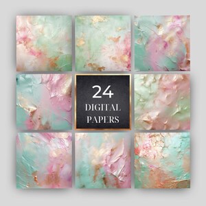 Sage and Pink Digital Papers- Textures Foil-gold- Clipart-jpeg ...
