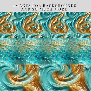 Teal & Gold Foil Seamless Digital Paper Patterns-commercial Use ...