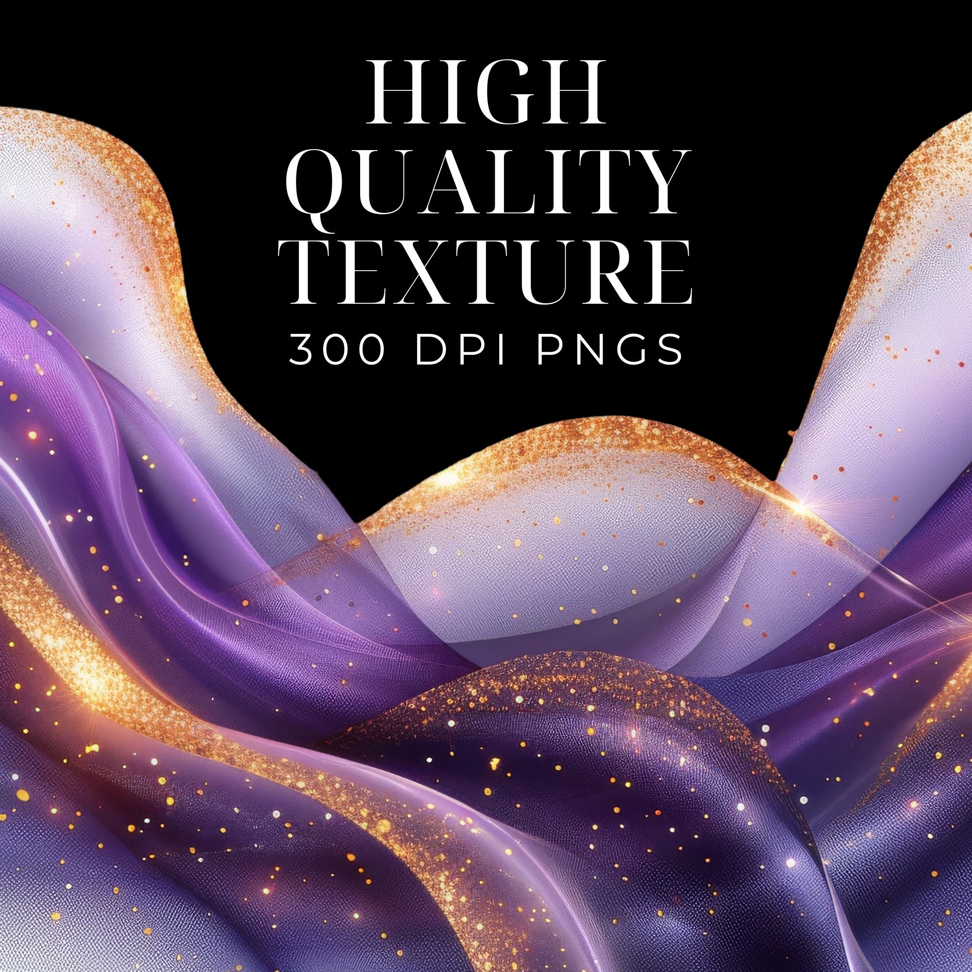 Purple & Gold Glitter Border Clipart Texture - 300DPI Transparent Background Png-purple Frames ...