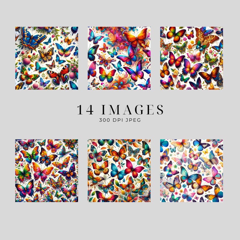 Watercolor Butterfly Garden Digital Paper-spring Background Clipart ...