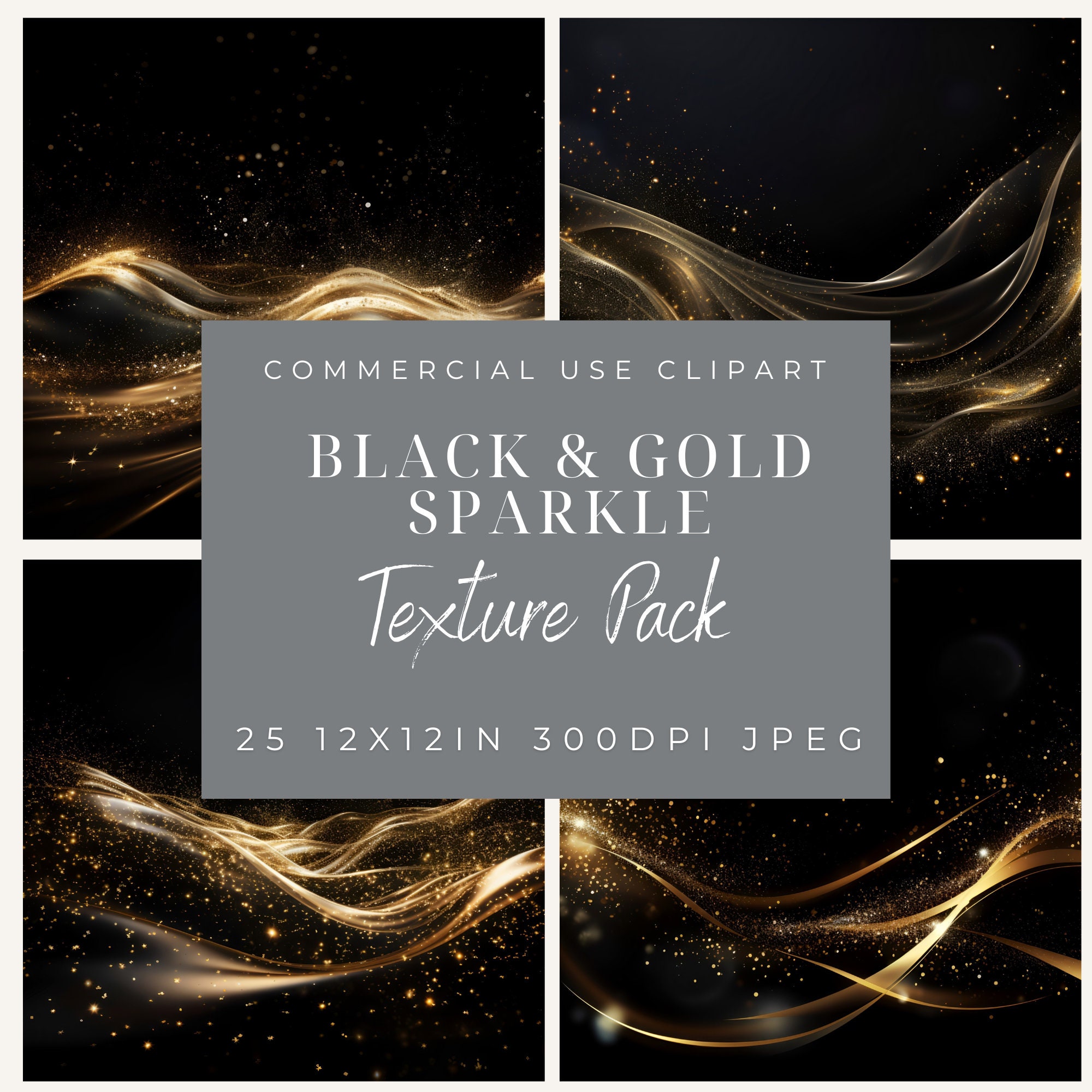 Black & Gold Sparkle Background Texture Pack-jpeg Images-commercial Use ...