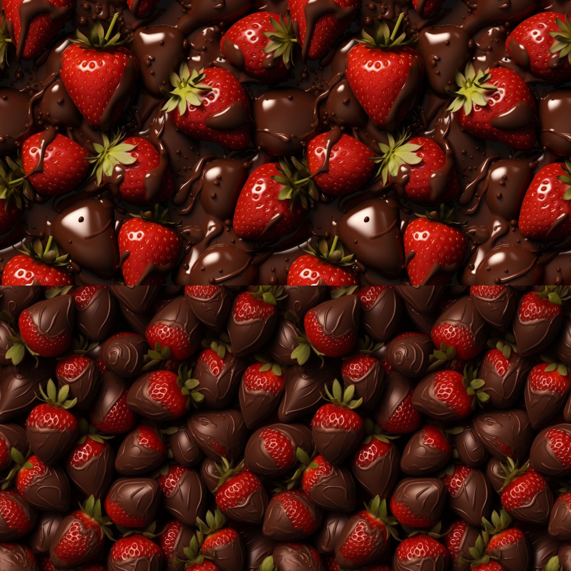 Strawberry Digital Paper Seamless Pattern Clipart, Chocolate ...