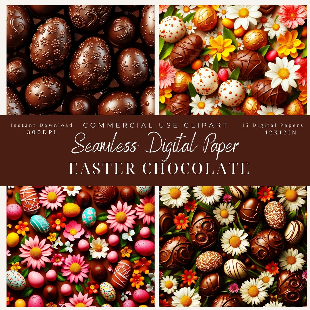 Easter Seamless Digital Paper-spring Backgrounds-easter Chocolate ...