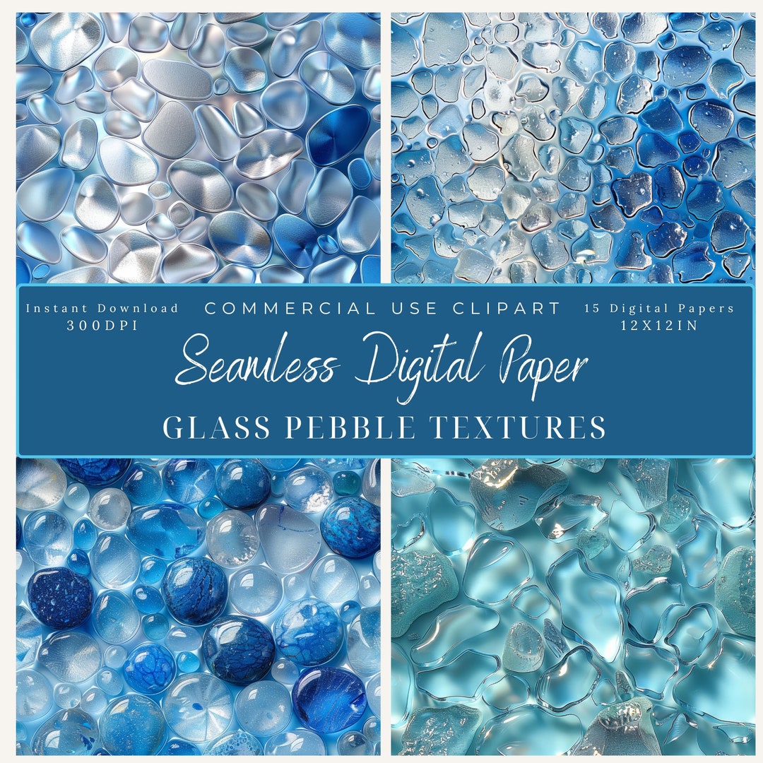Glass Pebbles Seamless Digital Paper Texture Patterns-commercial Use ...